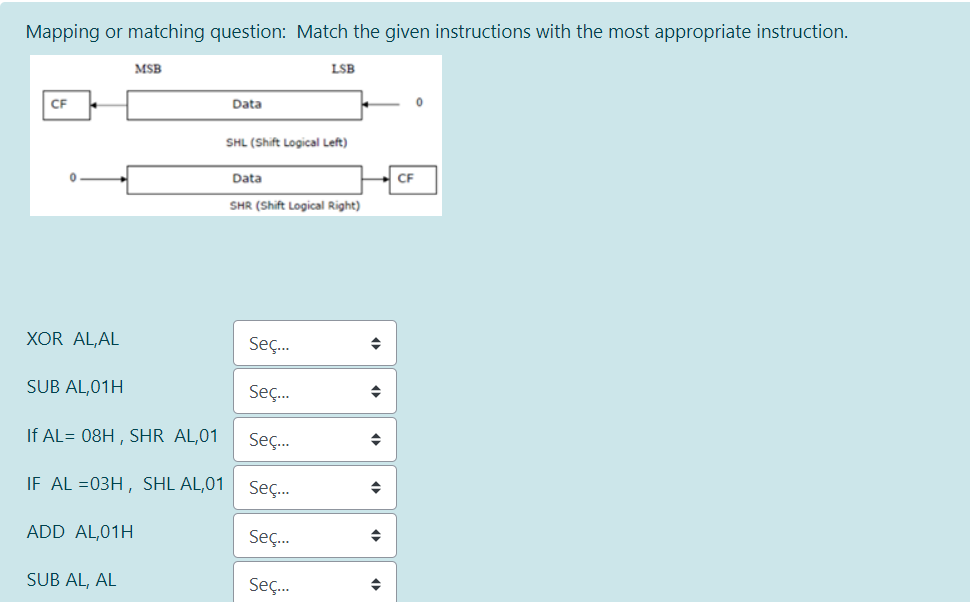 Mapping or matching question: Match the given | Chegg.com