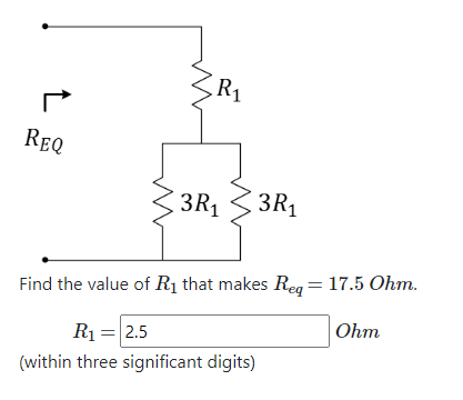 Solved Find the value of R1 that makes Req=17.5Ohm. R1= Ohm | Chegg.com