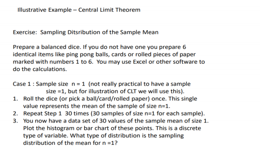 Solved Illustrative Example - Central Limit Theorem | Chegg.com