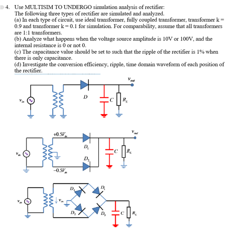 Solved 4. Use MULTISIM TO UNDERGO simulation analysis of | Chegg.com