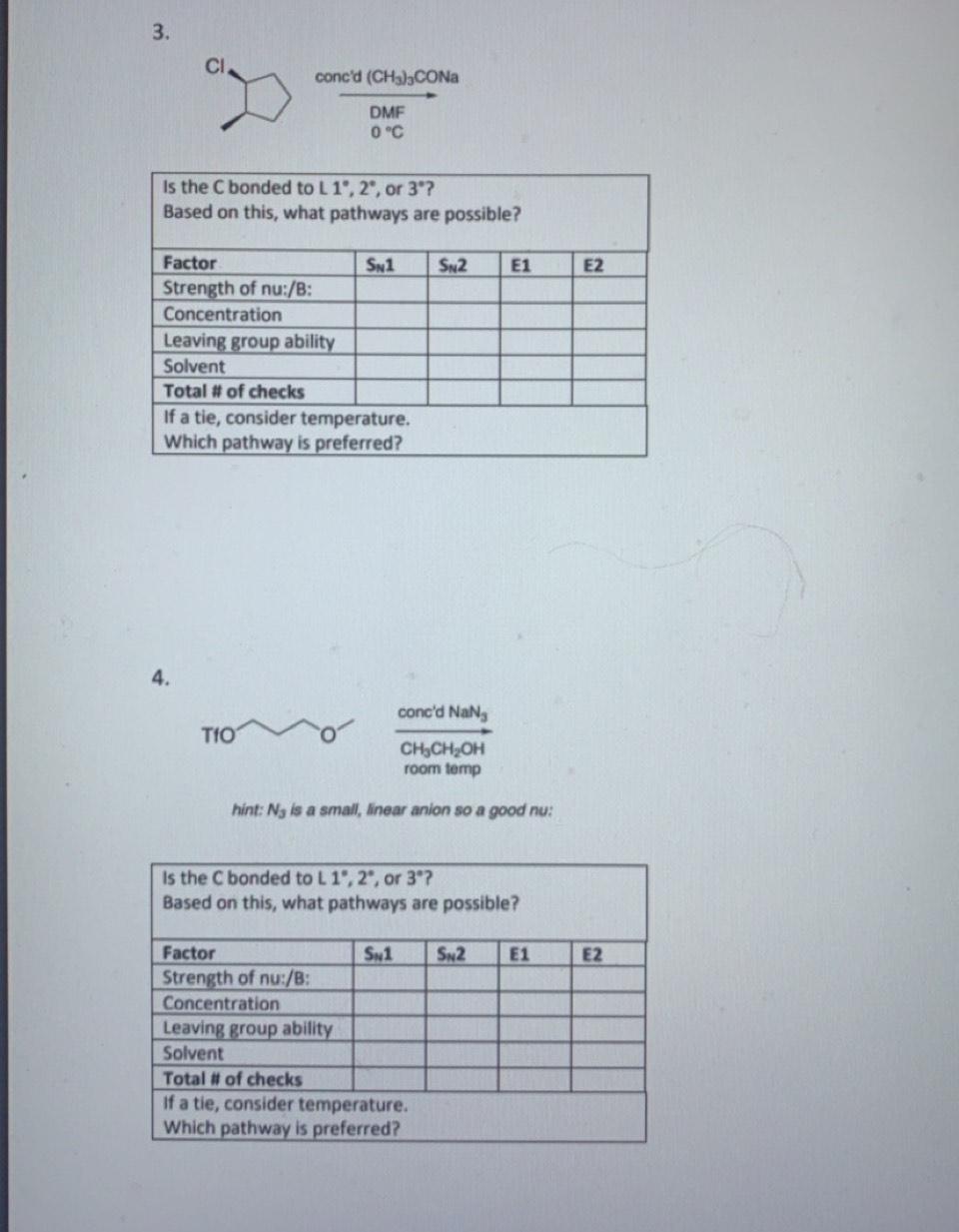 Solved 3. conc'd (CH3)3CONa DMF 0°C Is the Cbonded to L 1", | Chegg.com