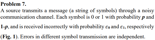 Solved Problem 7 A Source Transmits A Message A String Of 