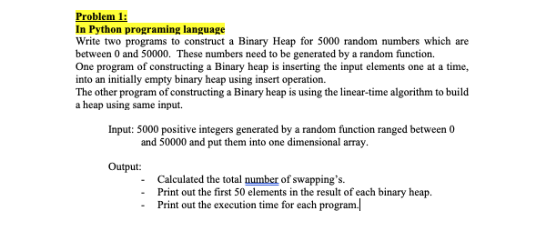 Solved Problem 1: In Python programing language Write two | Chegg.com