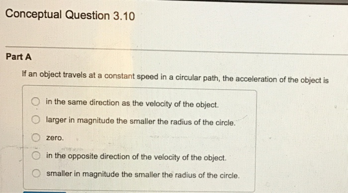 Solved If an object travels at a constant speed in a | Chegg.com