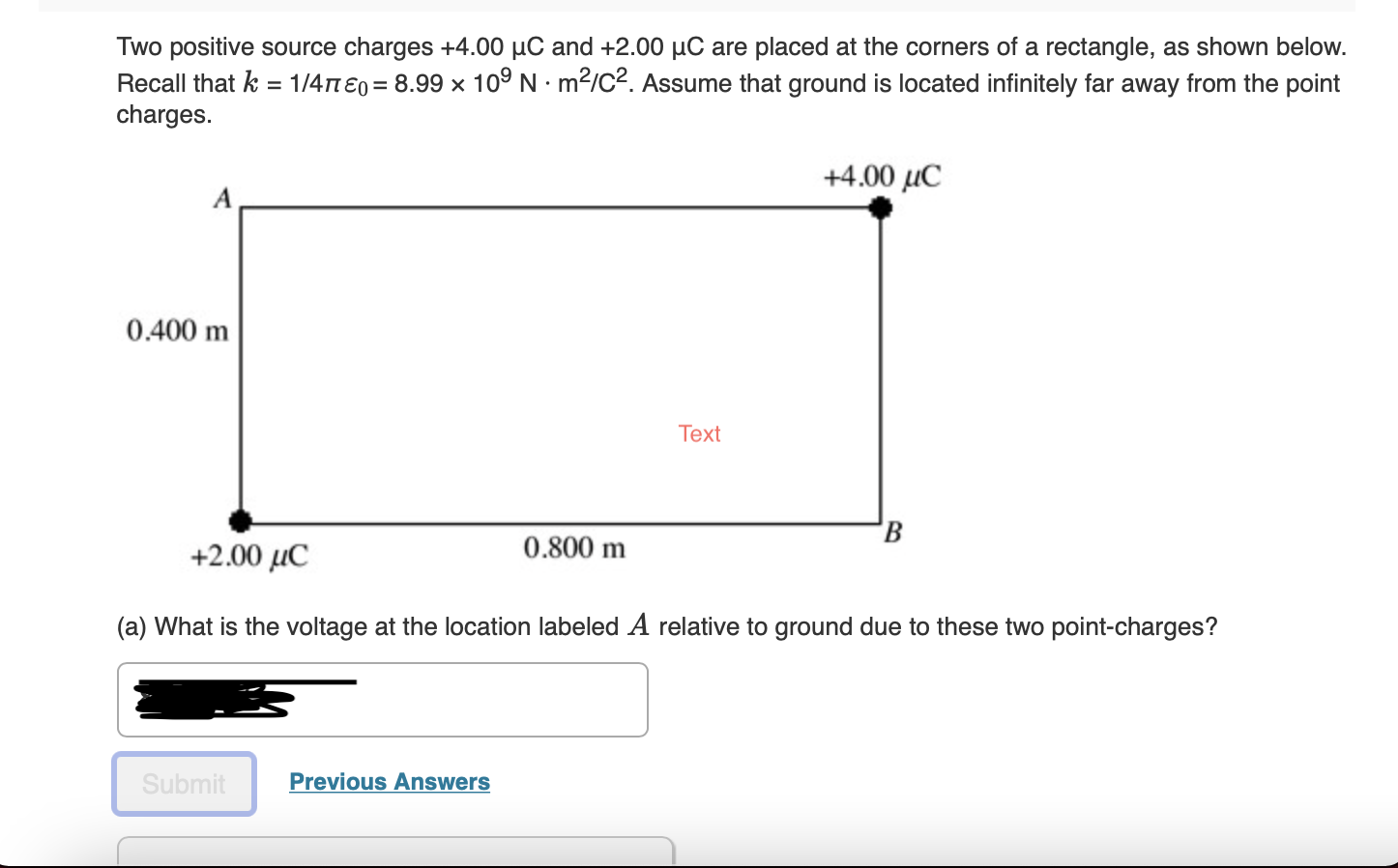 Solved Two positive source charges +4.00 μC and +2.00 μC are | Chegg.com