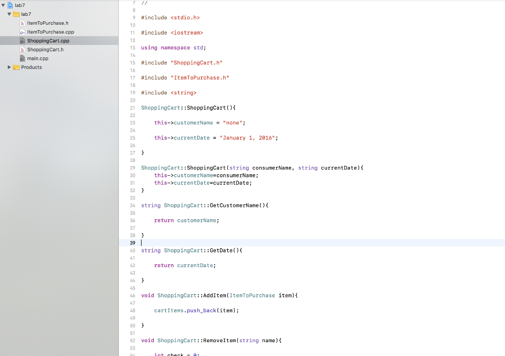 Solved v 9 #include 11 #include lab7 lab 7 h | Chegg.com