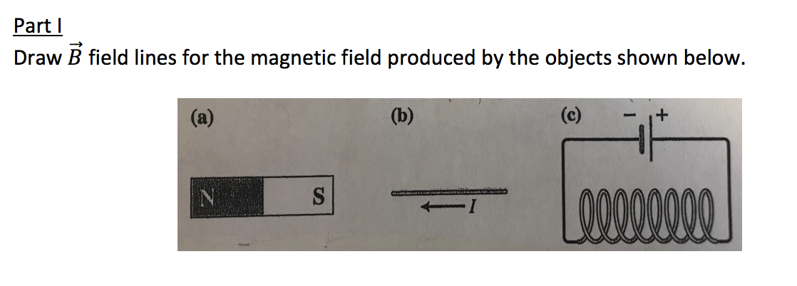 Solved Part | Draw B field lines for the magnetic field | Chegg.com