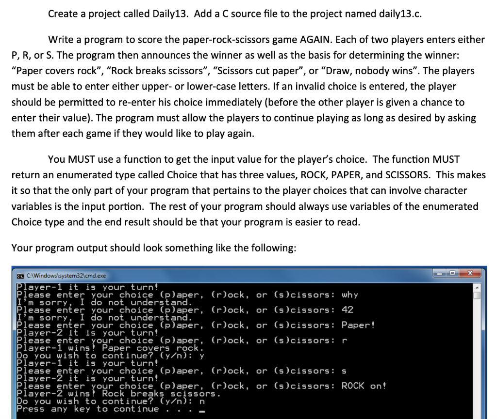 Solved Create a project called Daily13. Add a C source file | Chegg.com