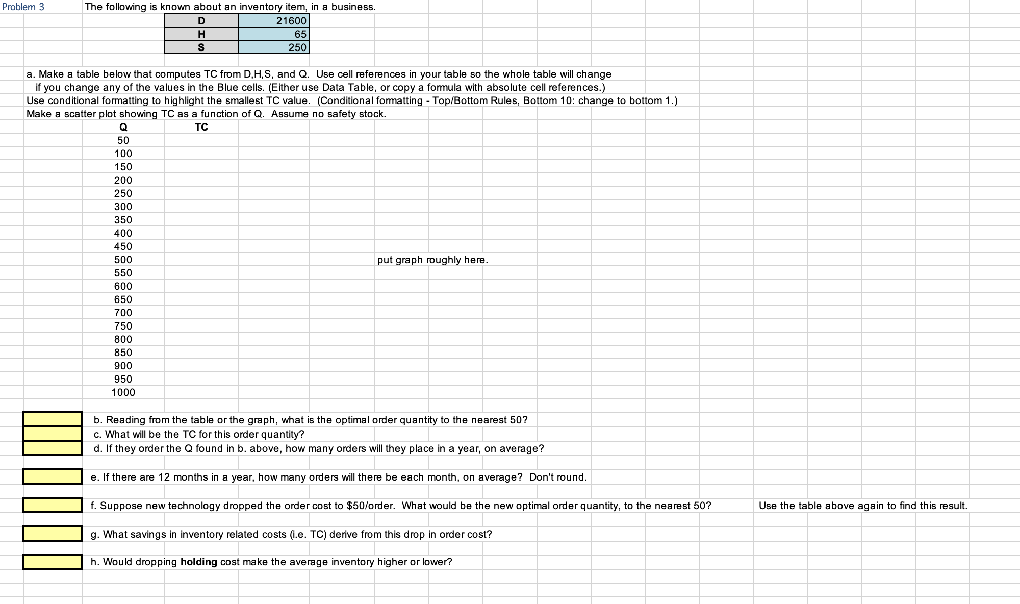 Solved Problem 3 The following is known about an inventory | Chegg.com