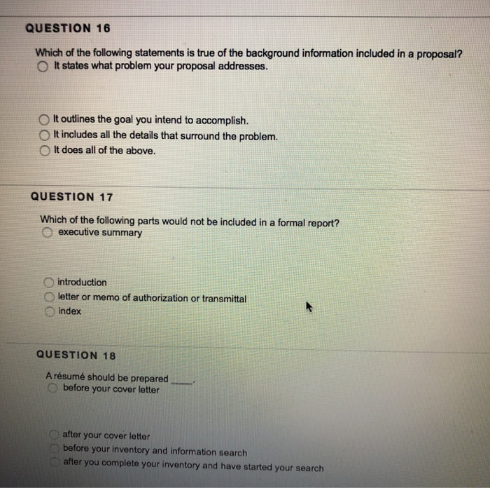 Solved QUESTION 16 Which of the following statements is true | Chegg.com