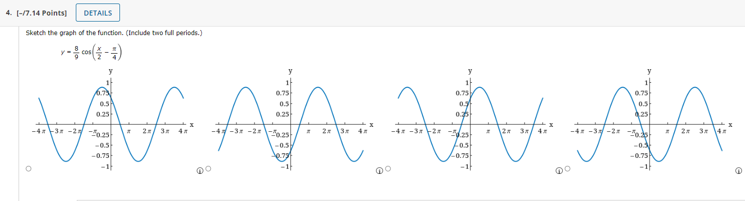 Solved Sketch the graph of the function. (Include two full | Chegg.com