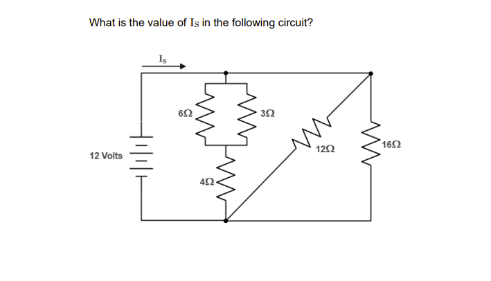 Solved What is the value of Is in the following circuit? | Chegg.com