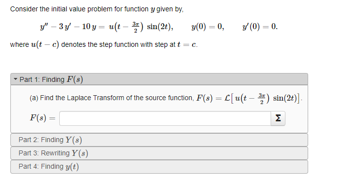 Solved Consider the initial value problem for function y | Chegg.com