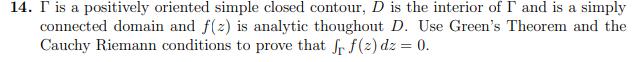 Solved 14. I is a positively oriented simple closed contour, | Chegg.com