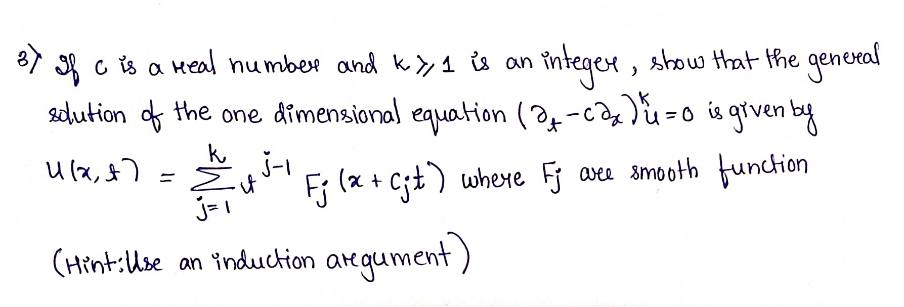 Solved If c ﻿is a real number and k≥1 ﻿is an integer, show | Chegg.com