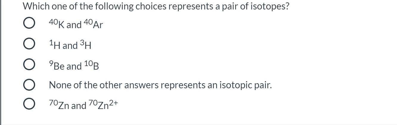 Solved Which one of the following choices represents a pair | Chegg.com