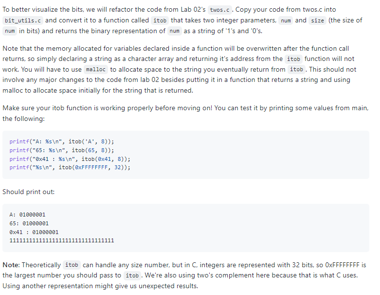 Solved To better visualize the bits, we will refactor the | Chegg.com