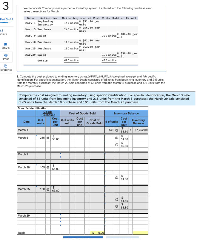 Solved Warnerwoods Company uses a perpetual inventory | Chegg.com