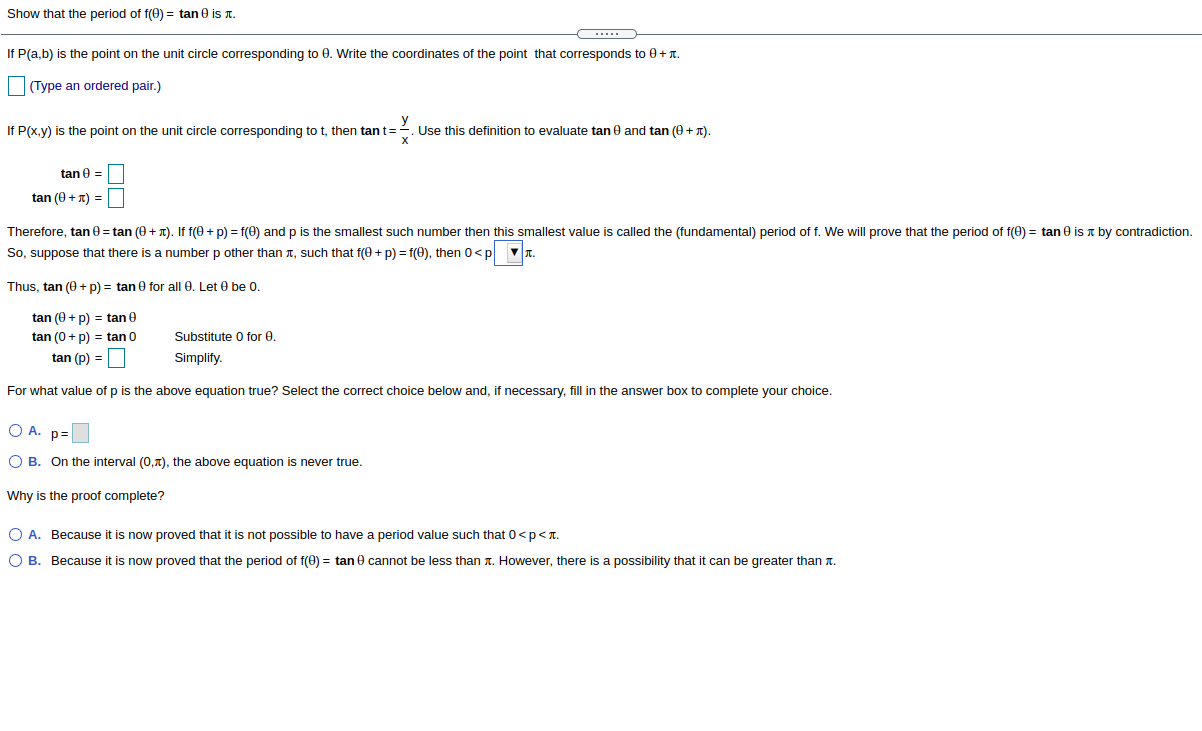 Solved Show that the period of f(0) = tan is . ..... If | Chegg.com