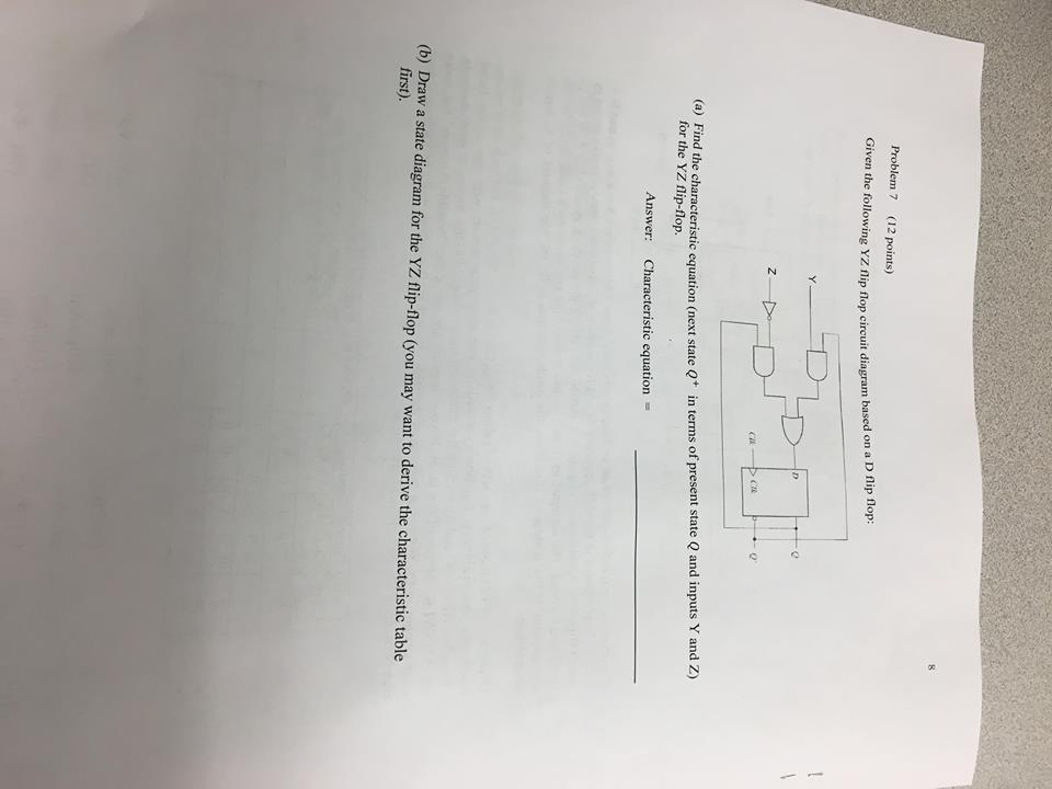 Solved Problem 7 (12 points) Given the following YZ flip | Chegg.com