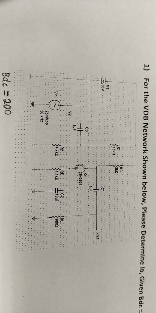 Solved 1) For the VDB Network Shown below, Please D etermine | Chegg.com