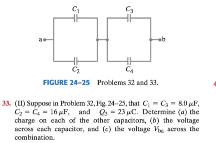 Solved C. C2 4 FIGURE 24-25 Problems 32 and 33. (11) Suppose | Chegg.com