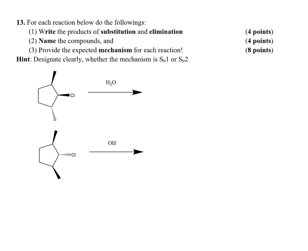 Solved 13. For each reaction below do the followings: (1) | Chegg.com