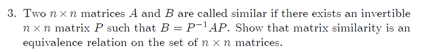 Solved 3. Two nxn matrices A and B are called similar if | Chegg.com