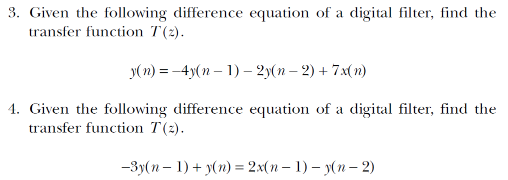 Solved 3. Given the following difference equation of a | Chegg.com