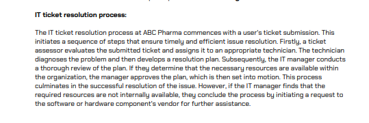 Solved Can you create model's flowchart over the IT ticket | Chegg.com