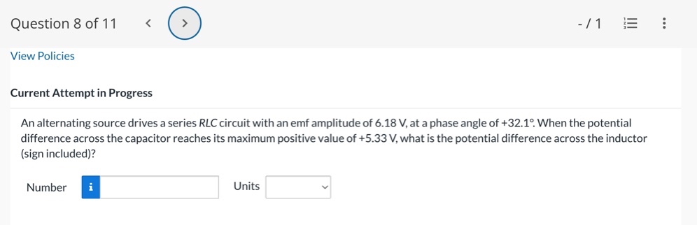 An alternating source drives a series RLC circuit | Chegg.com