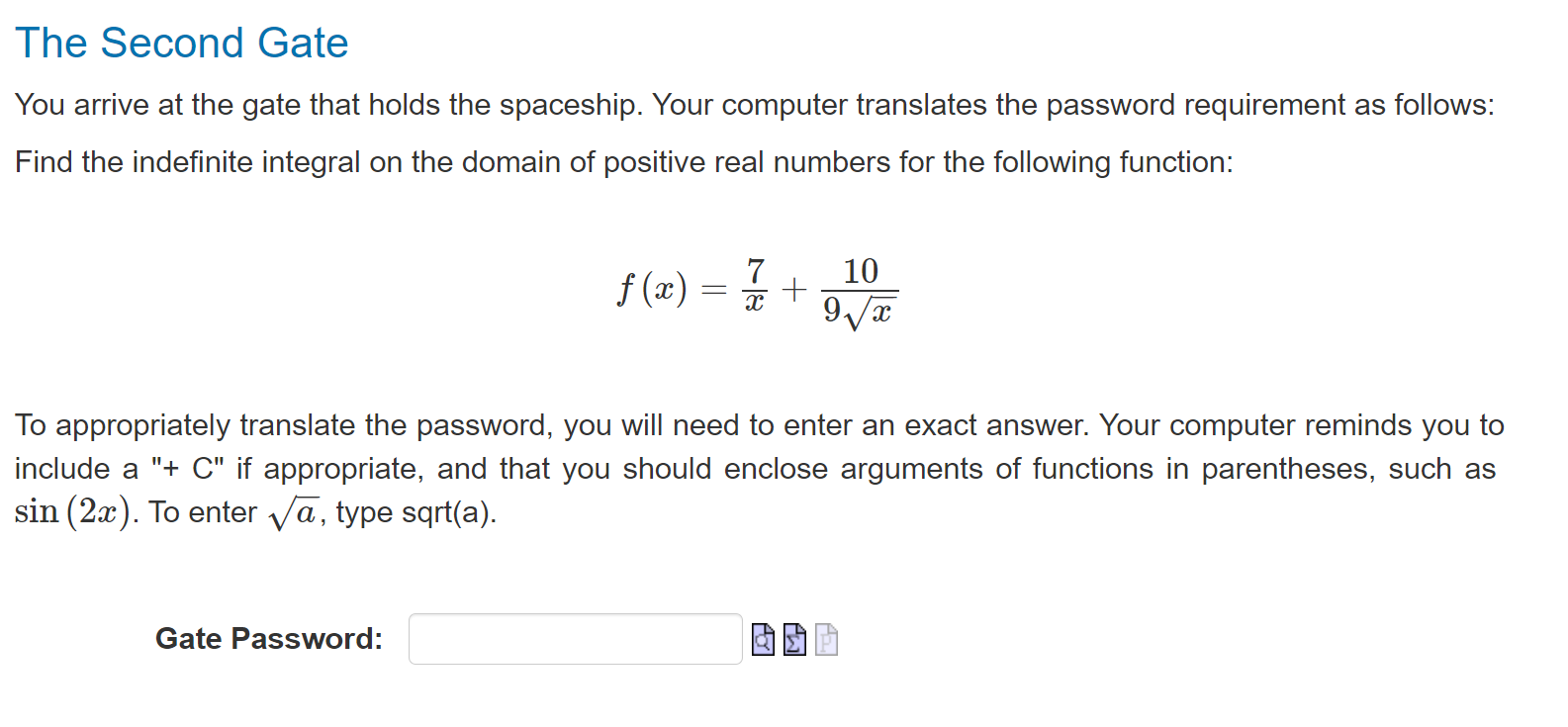 Solved The Second Gate You arrive at the gate that holds the | Chegg.com