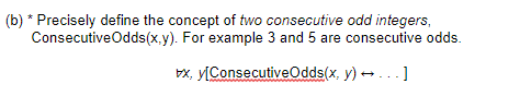 Solved (b) * Precisely define the concept of two consecutive | Chegg.com