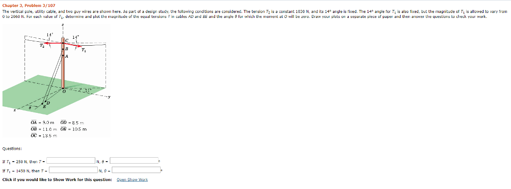 Solved Chapter 3, Problem 3/107 The vertical pole, utility | Chegg.com