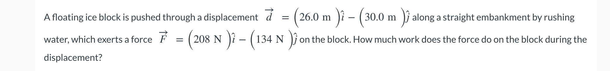 Solved A floating ice block is pushed through a displacement | Chegg.com
