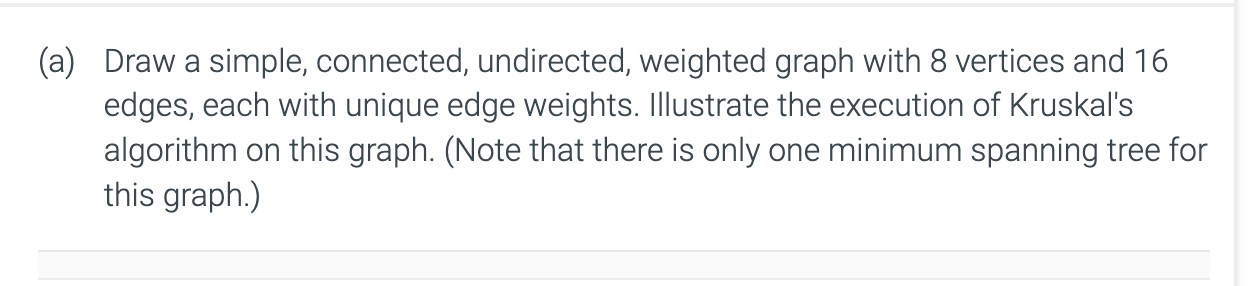 Solved A Draw A Simple Connected Undirected Weighted 1250