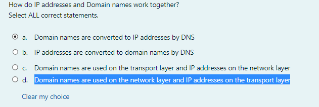 Solved How do IP addresses and Domain names work together? | Chegg.com