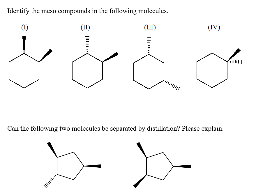 Solved Identify the meso compounds in the following | Chegg.com
