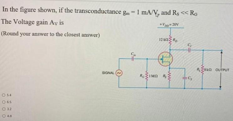 Solved In the figure shown, if the transconductance gm = 1 | Chegg.com