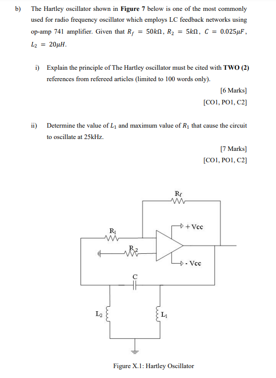 Solved The Hartley oscillator shown in Figure 7 below is one | Chegg.com