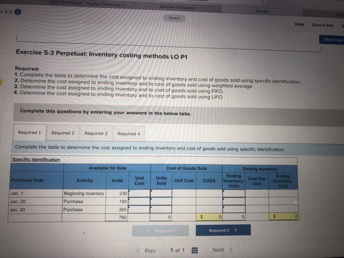 Solved 5 Ex 5-3 6 Help Save & Exit Check my Required | Chegg.com