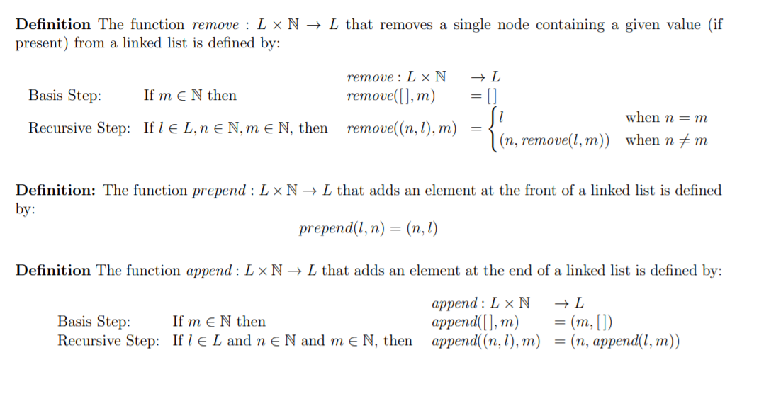 Solved Definition The function remove : L N + L that removes | Chegg.com