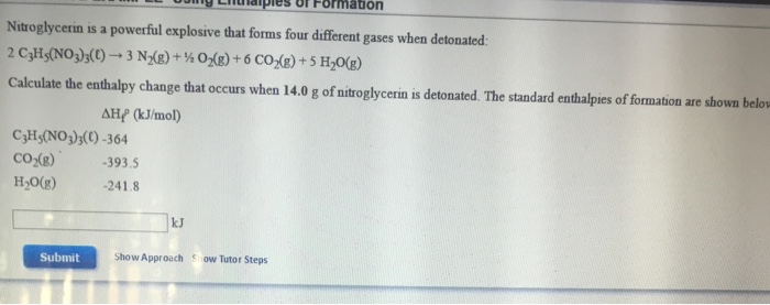solved-nitroglycerin-is-a-powerful-explosive-that-forms-four-chegg