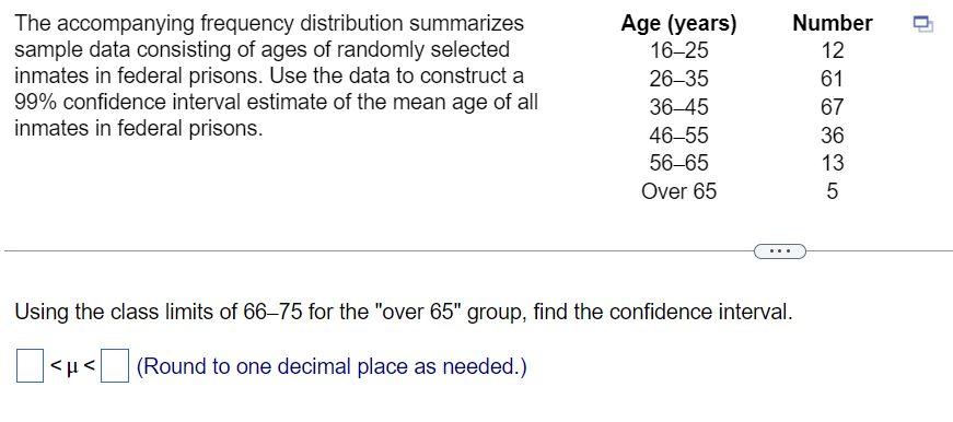 Solved Using the class limits of 66-75 for the "over 65" | Chegg.com