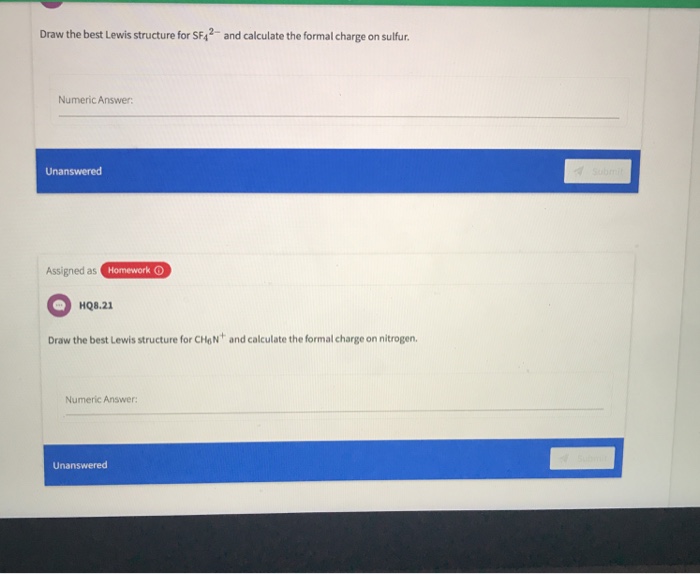 Solved draw the best lewis structure for SF4^2- and | Chegg.com