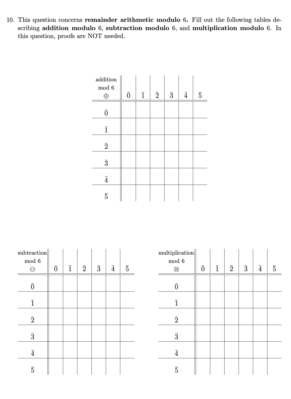 Solved 10. This question concerns remainder arithmetic | Chegg.com