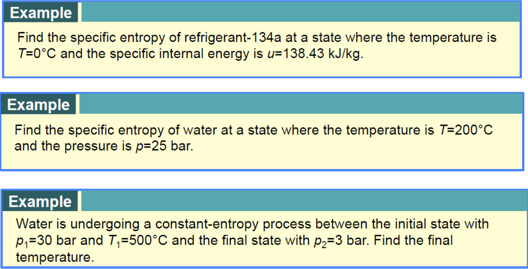 Solved Example Find the specific entropy of refrigerant-134a | Chegg.com