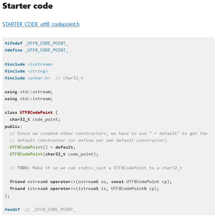 Solved C++ Project: UTF-8 Learning Goals Here's what you'll | Chegg.com