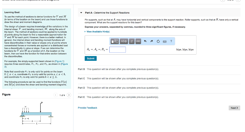 Solved Learning Goal: Part A Determine the Support Reactions | Chegg.com