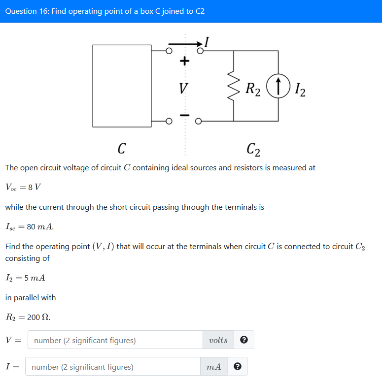 Solved Question 16: Find operating point of a box C joined | Chegg.com